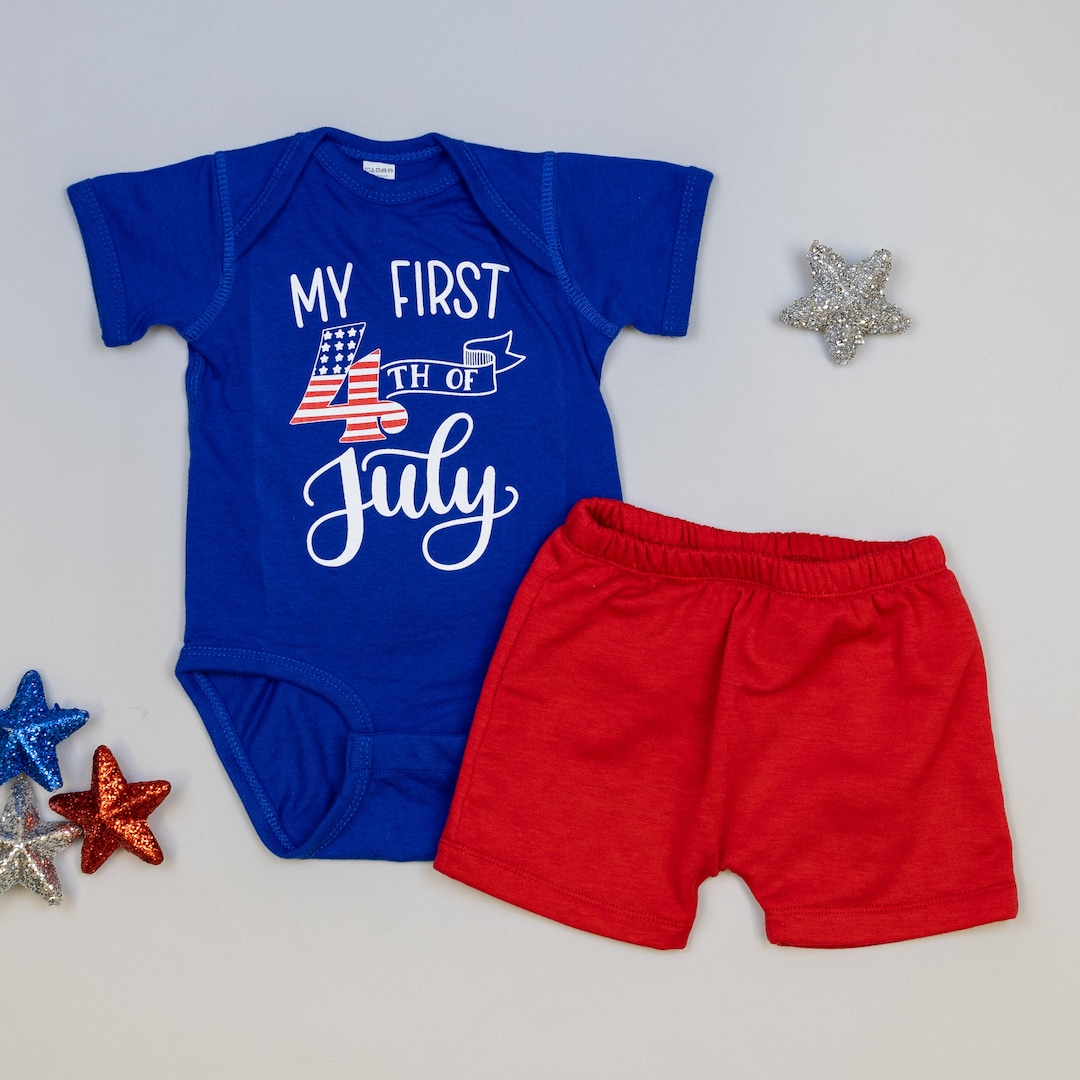 Baby Boy My 1st 4th of July Outfit. My First Fourth of July. Newborn ...