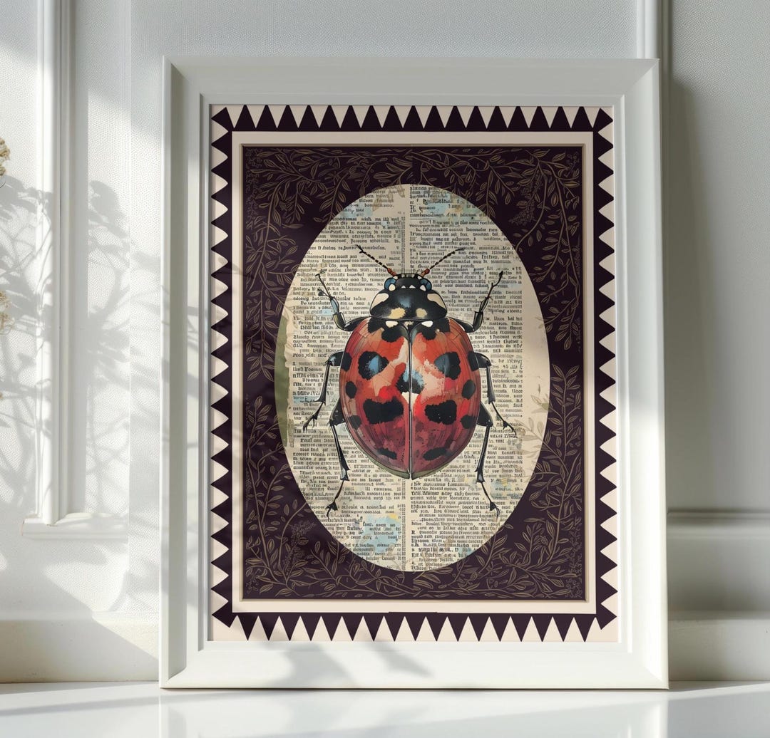 Ladybug Wall Art, Ladybug Print, William Morris, Aesthetic Wall Decor ...