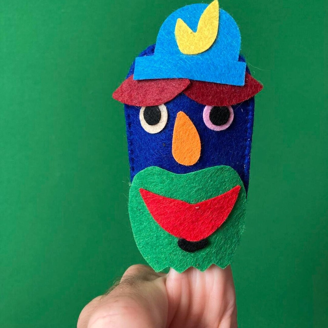 The Blueberry Man Felt Finger Puppet - Etsy