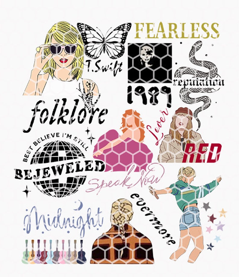 Taylor Swift the Eras Tour Graphic Light PNG DTF - Etsy Canada