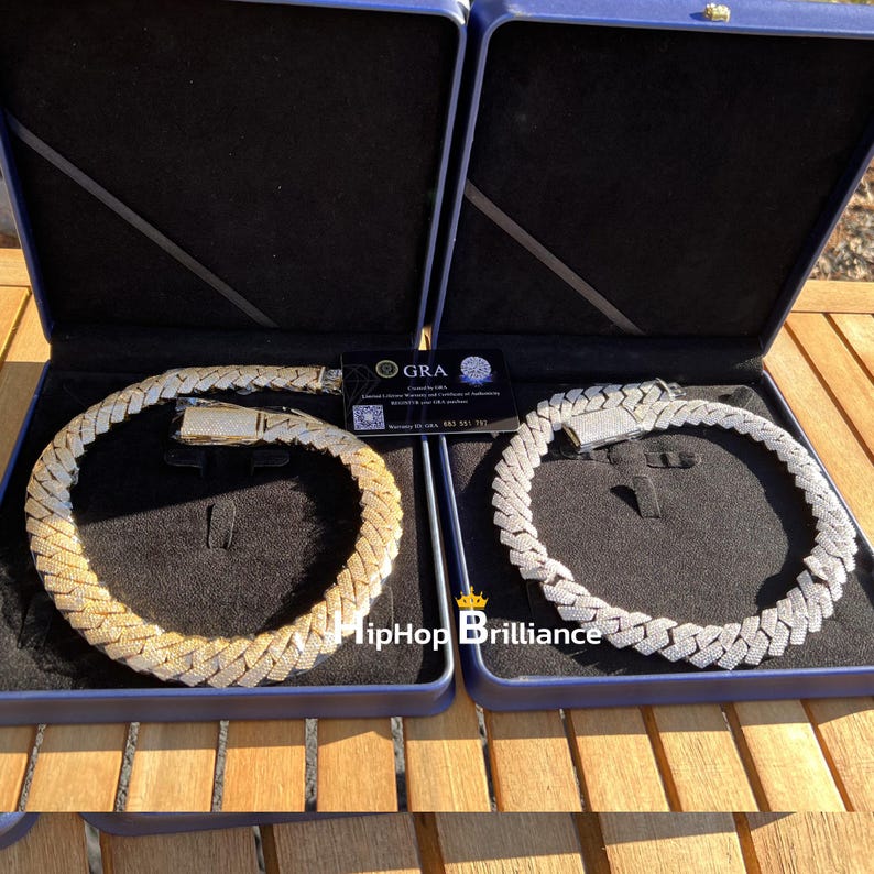 Iced Out Chain, VVS Moissanite Cuban Link Chains and Bracelets, 6-25mm ...