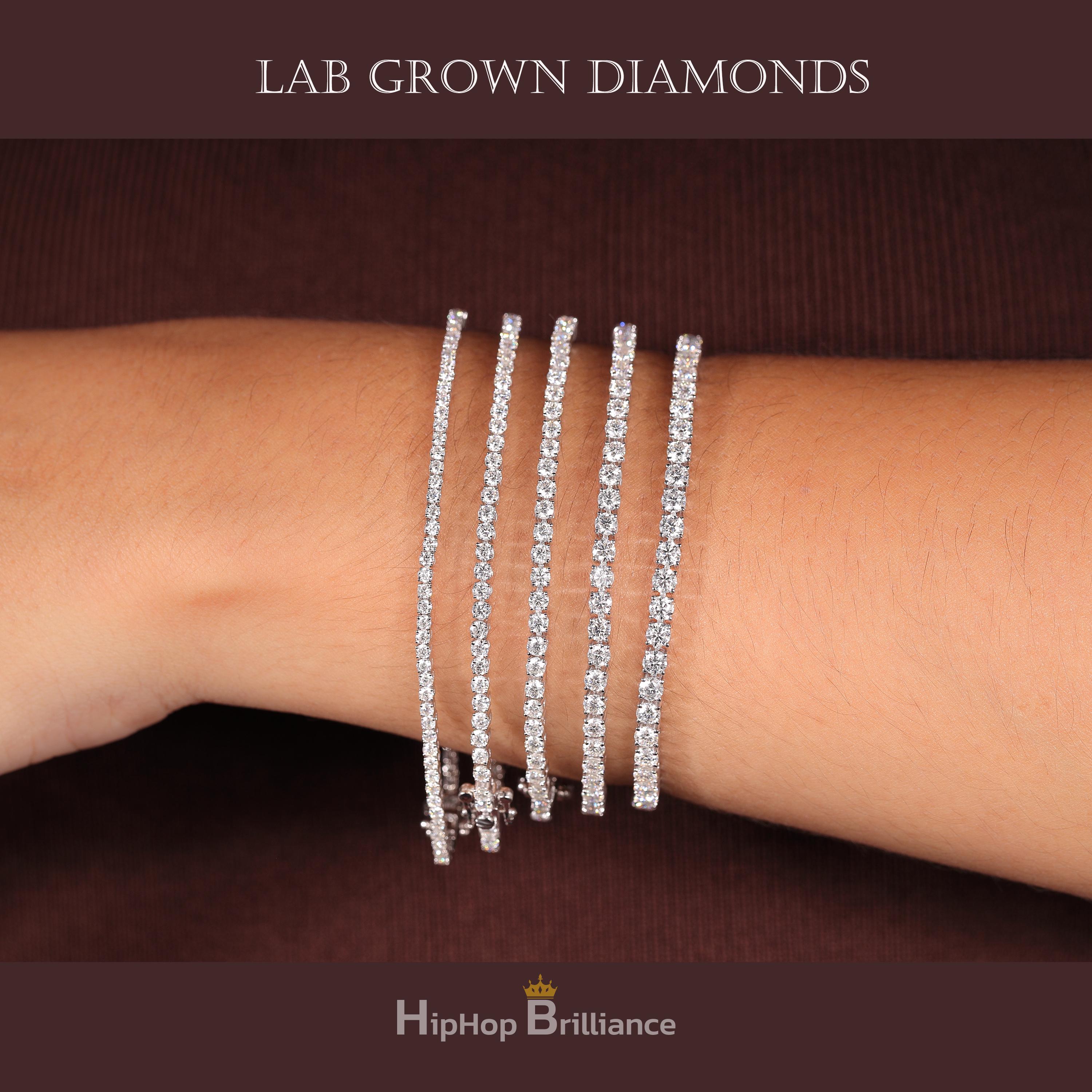 Lab Grown Diamond Tennis Bracelet, Solid Gold, Unisex - Etsy