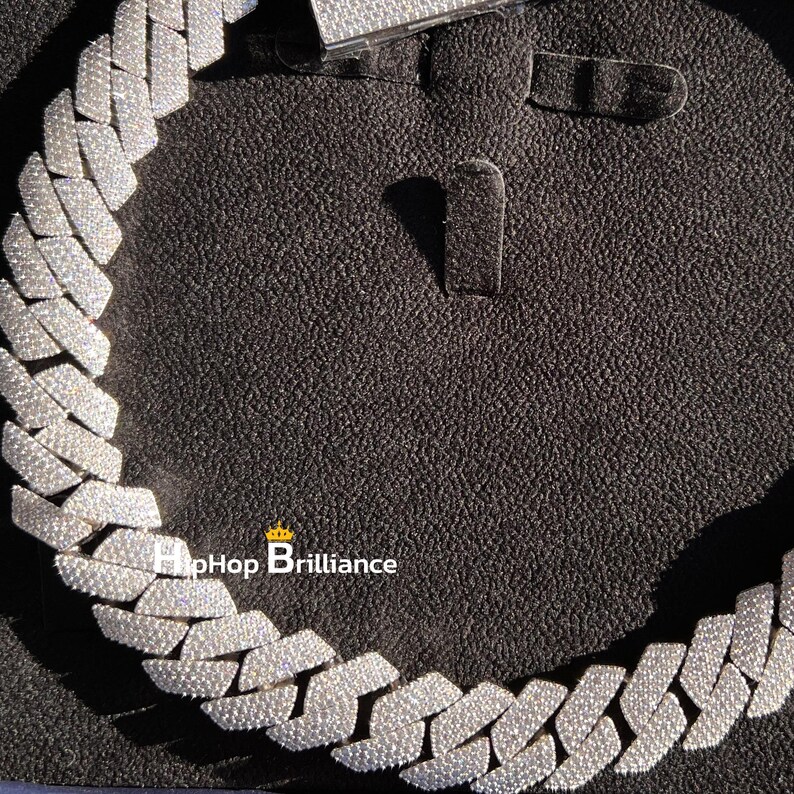Iced Out Chain, VVS Moissanite Cuban Link Chains and Bracelets, 6-25mm ...