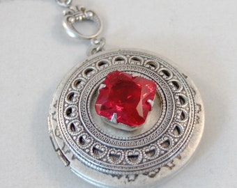 Ruby locket | Etsy