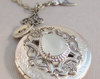Moonstone locket | Etsy