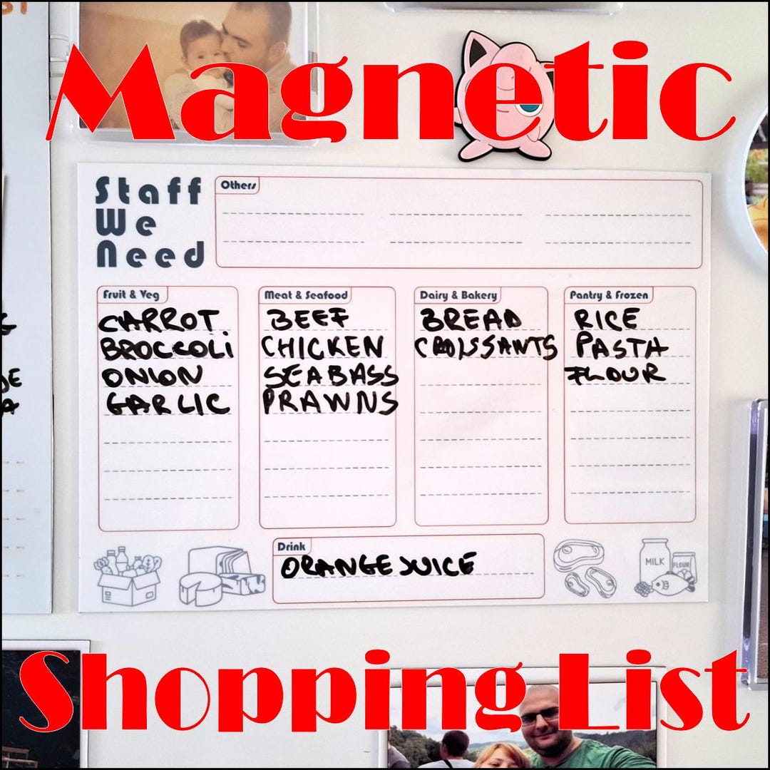 Magnetic Fridge Shopping List, A5 Whiteboard Grocery Planner, Custom ...