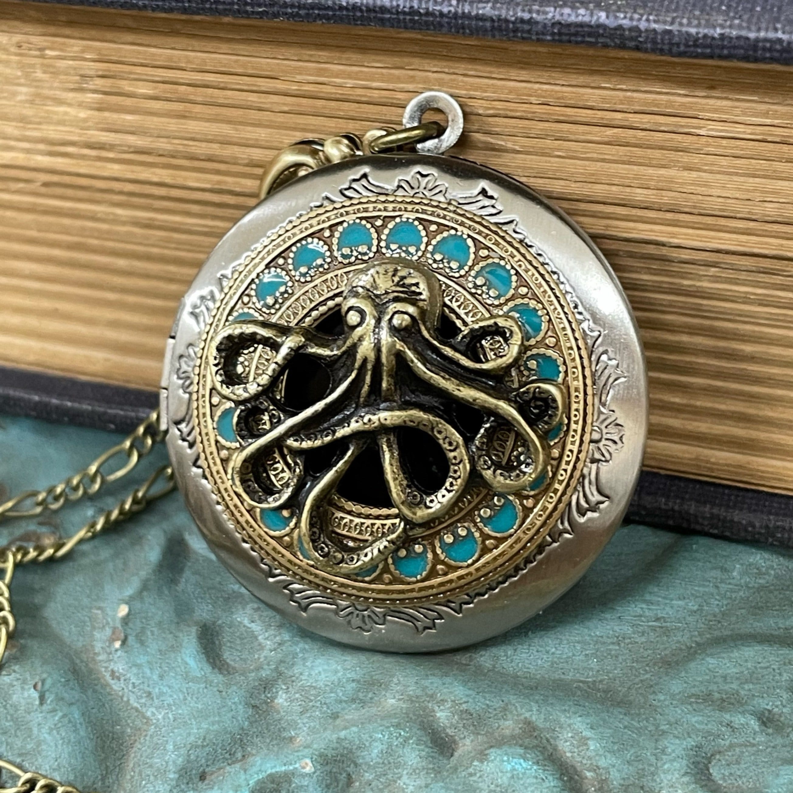 Octopus Locket Necklace- Anniversary Bride Bridesmaid Gift Wedding ...