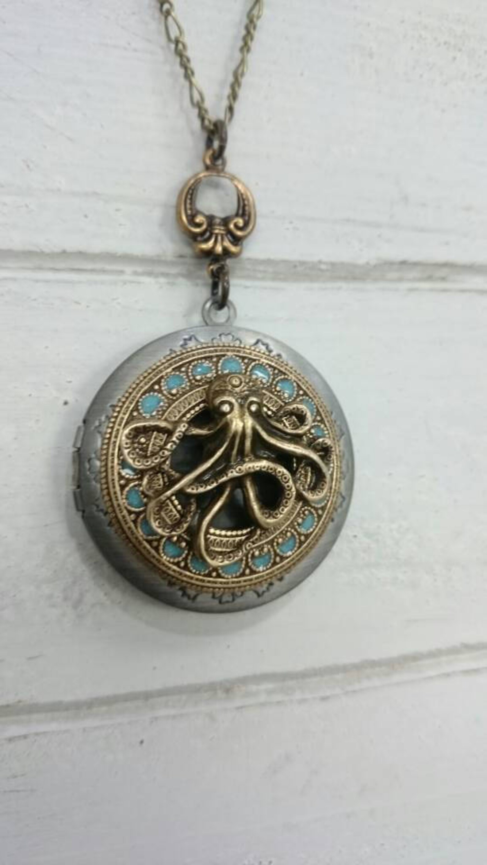 Octopus Locket Necklace Anniversary Bride Bridesmaid Gift | Etsy