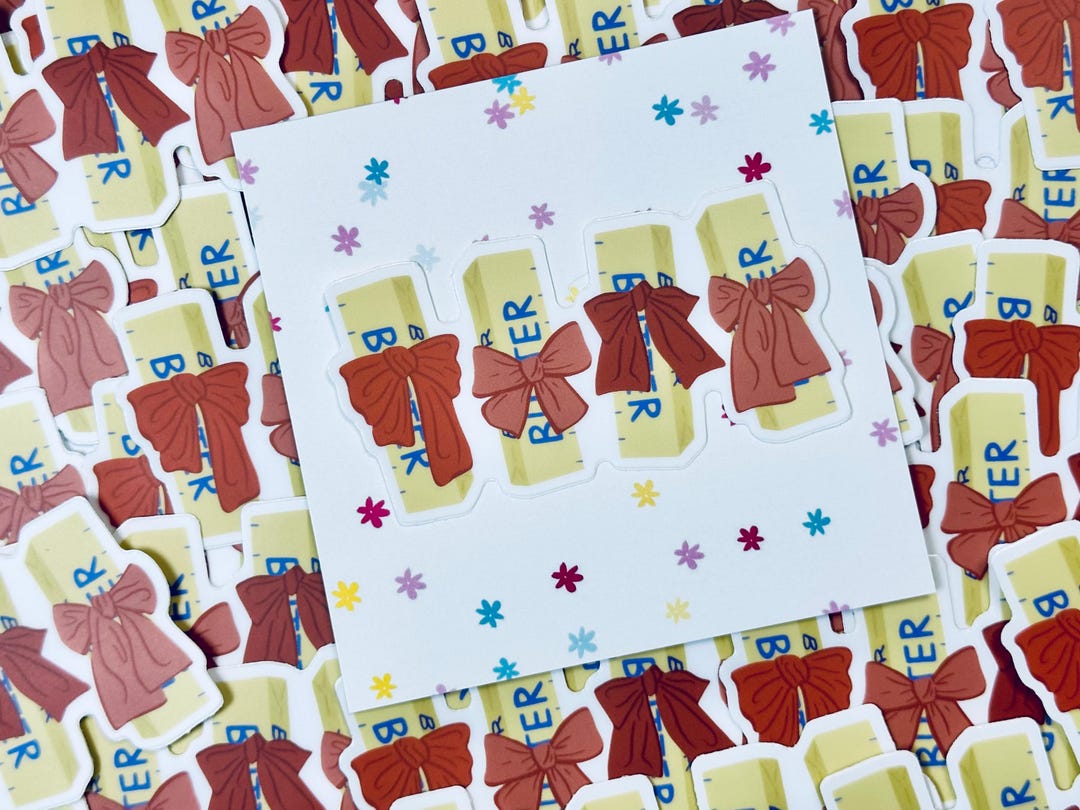 Butter Bows Sticker, Cute Aesthetic Butter With Bows, Funny Food Vinyl ...