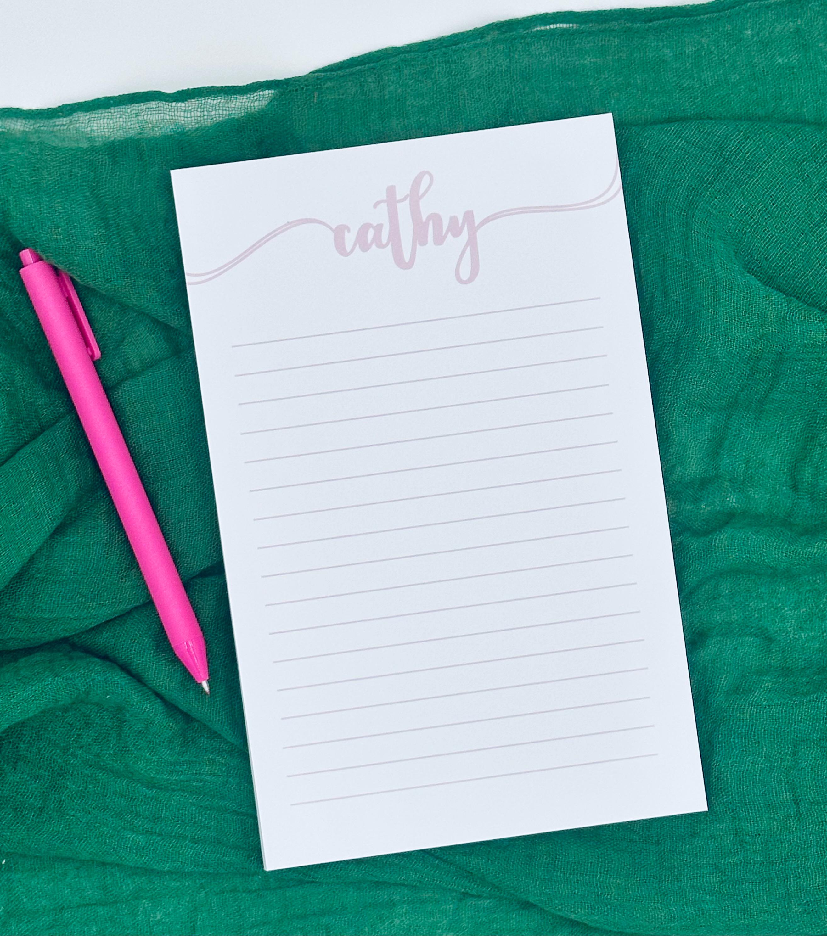 Personalized Cursive Name Notepad: A5 Tear Away To-do List - Etsy