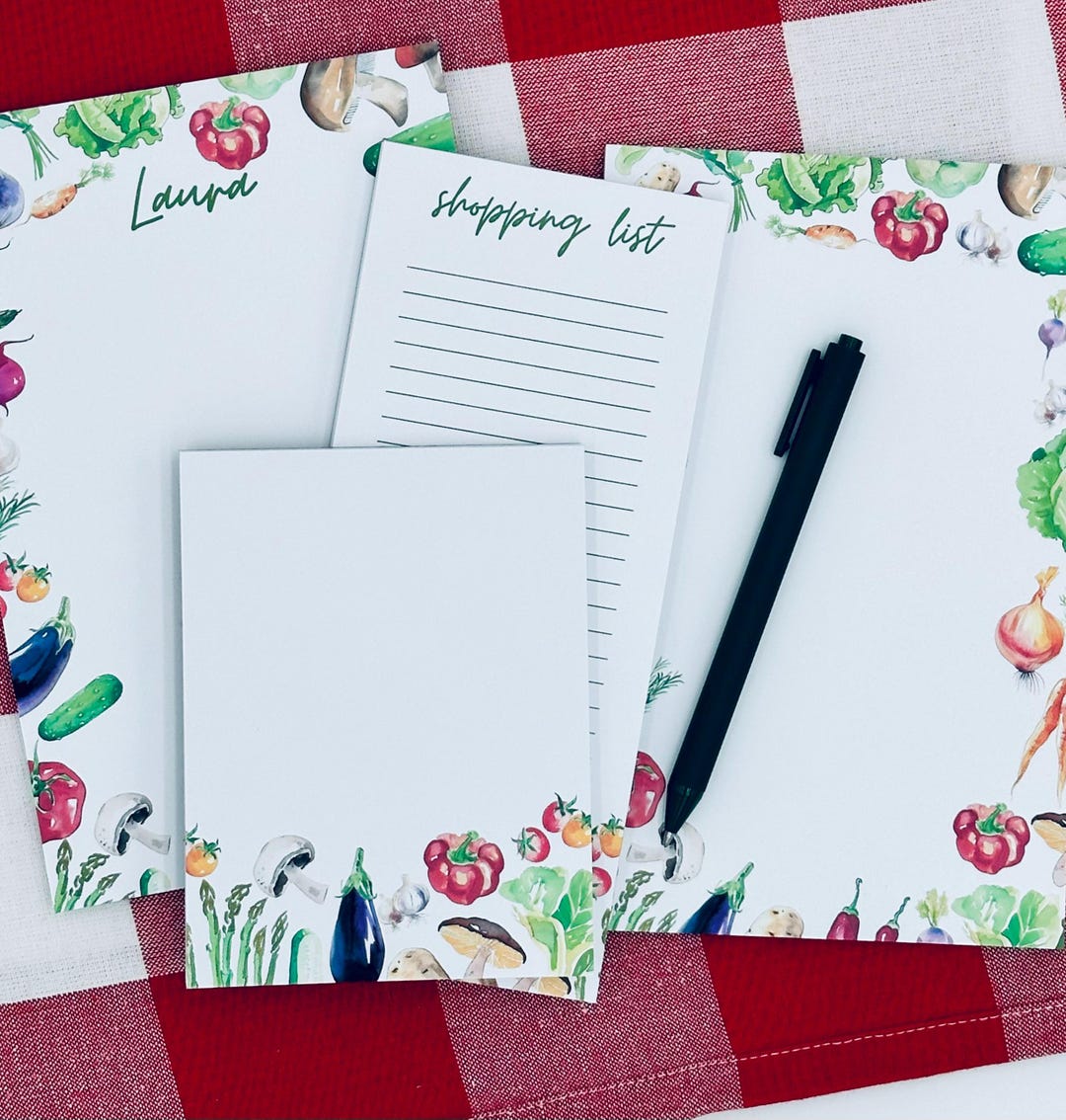 Watercolor Veggies Notepad: Personalized Spring Kitchen List - Etsy