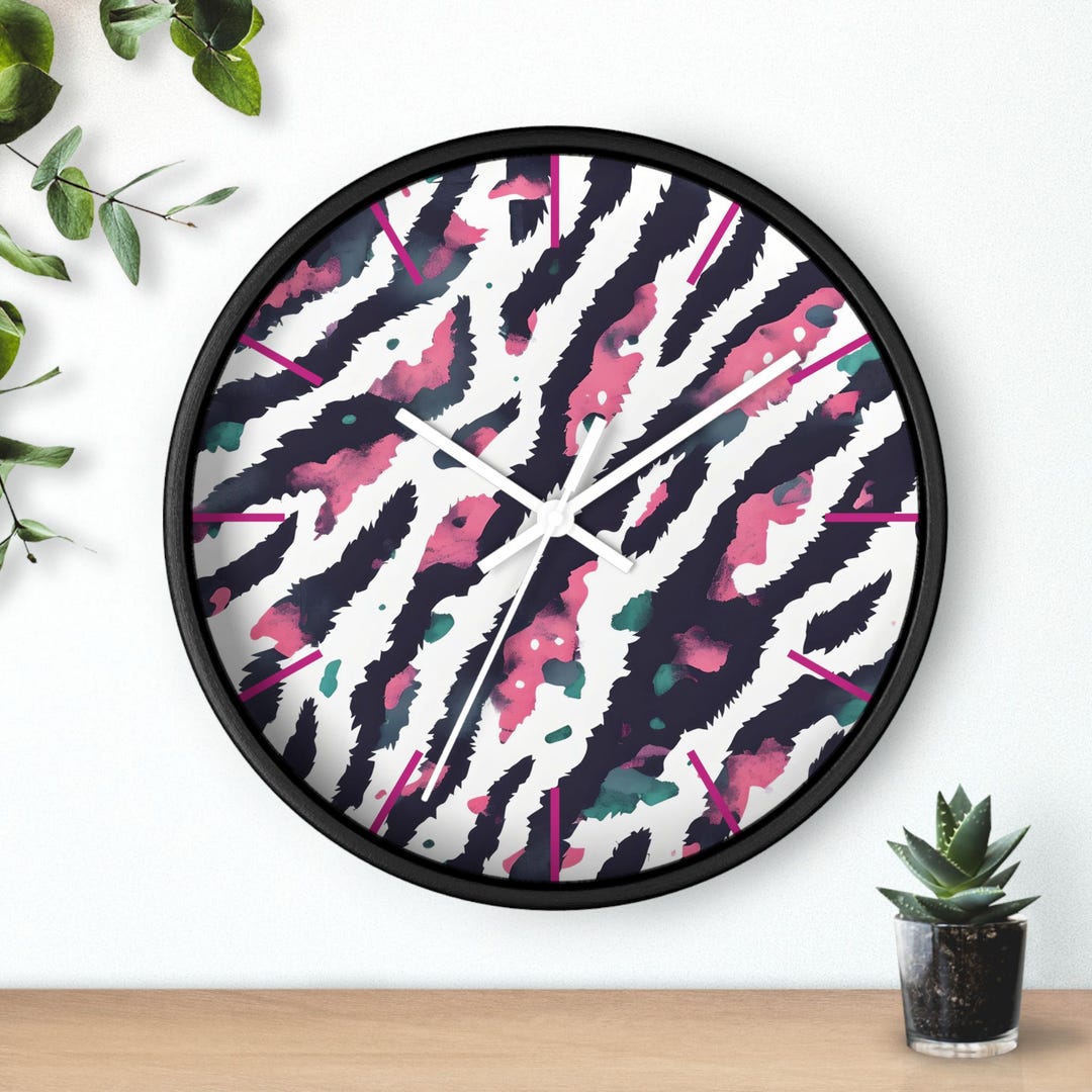 Chic Zebra Print Wall Clock, Modern Home Decor, Unique Gift for Her ...