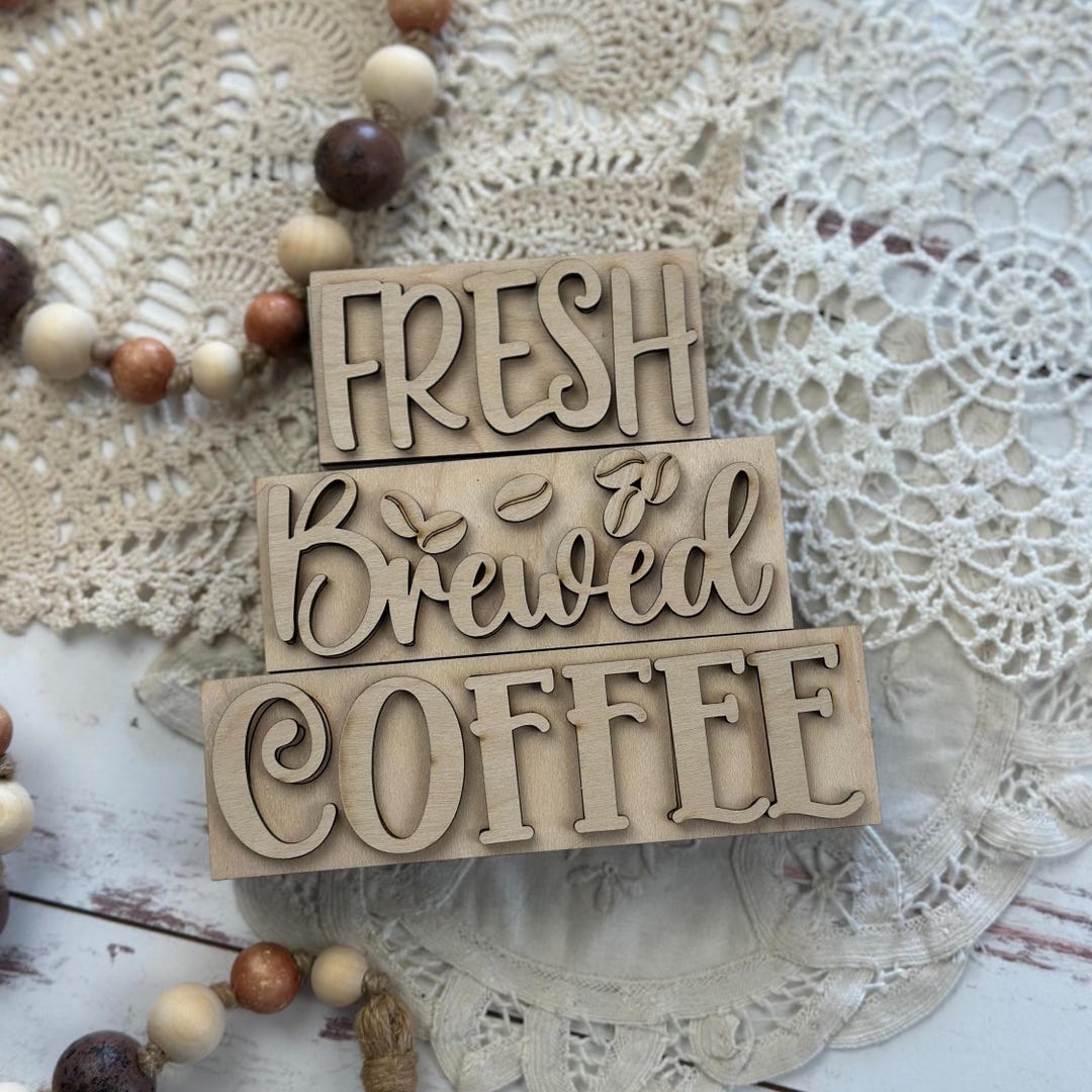 Coffee Word Stacker | Coffee Bar DIY Decor | Kitchen Decor Kit ...