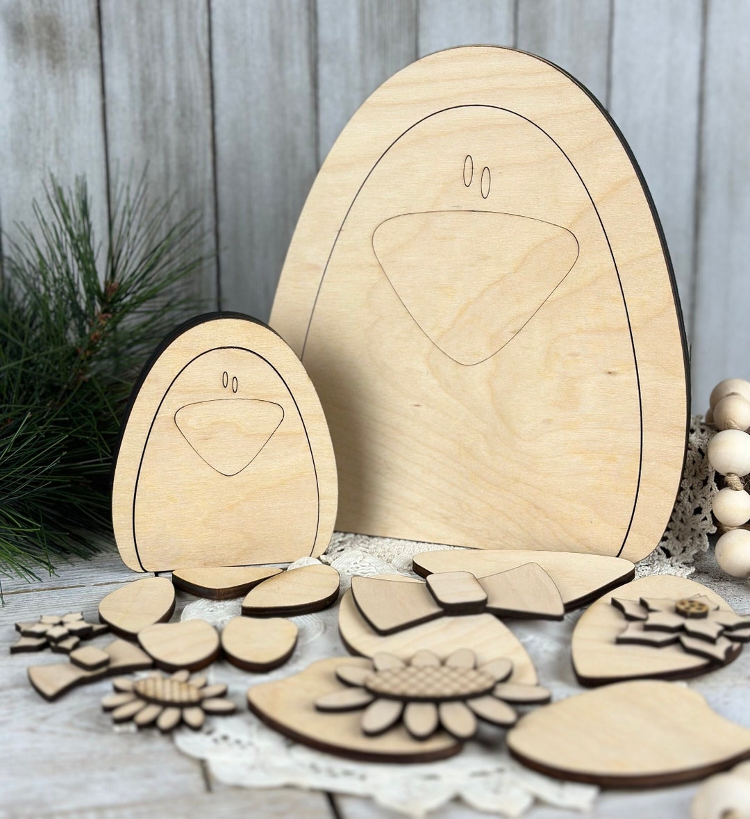 1 LARGE & 1 MINI Penguin DIY Kit Bundle Unique Winter Decor Modern ...