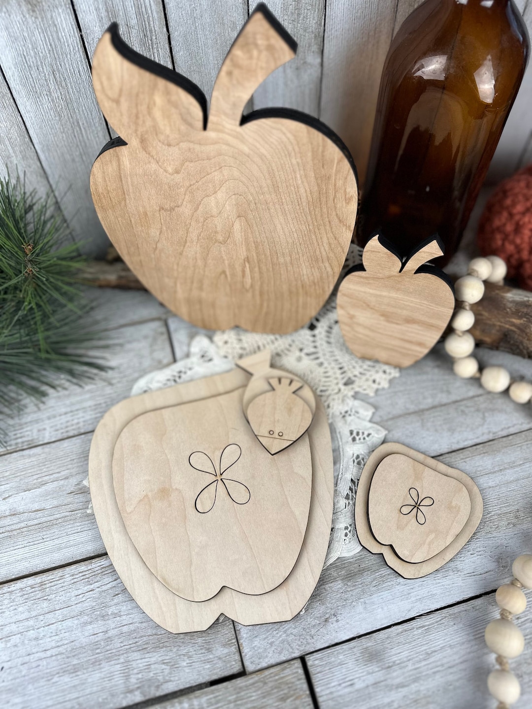 LARGE and MINI Apple Fall DIY Kit Unique Modern Farmhouse Decor Craft ...