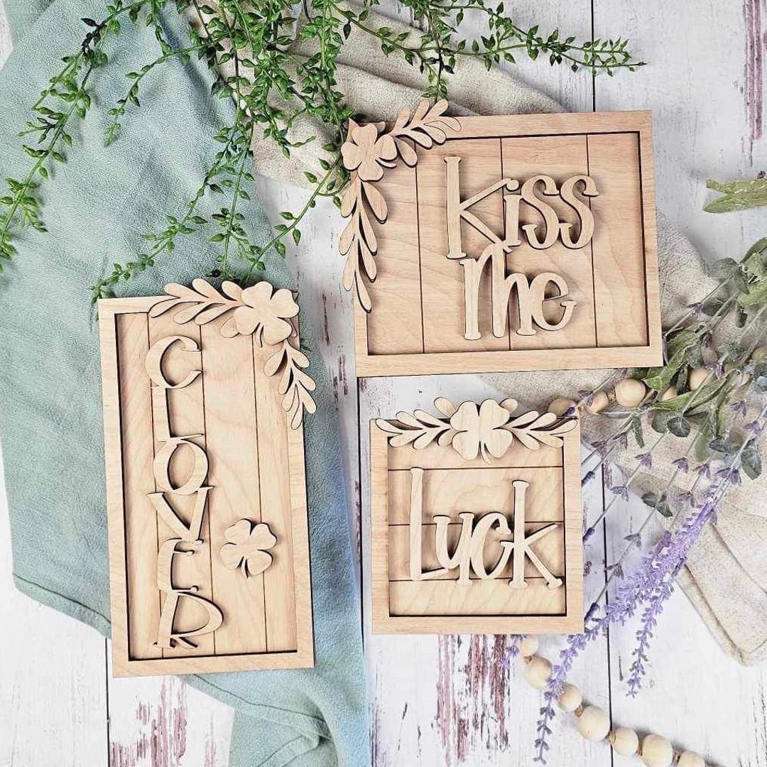 St. Patrick's Day Signs DIY Kit DIY Modern Farmhouse Clover Sign Kit ...