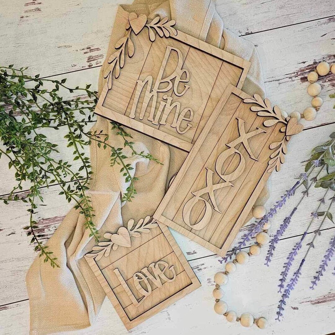 A Trio of Valentine Signs DIY Kit | Spring DIY Shelf Signs Kit | DIY ...