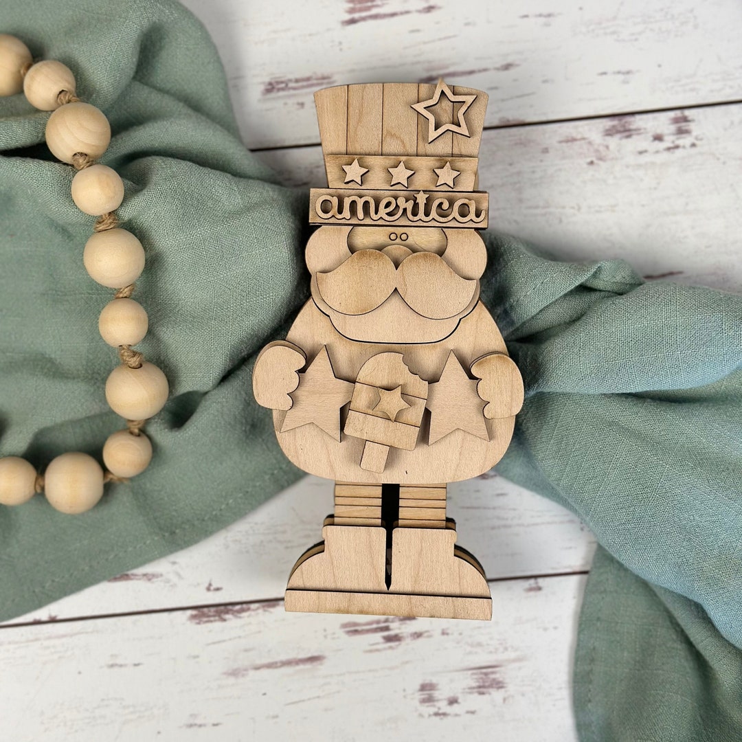 Chunky Uncle Sam DIY Shelf Sitter Kit Wood Americana Decor Kit ...