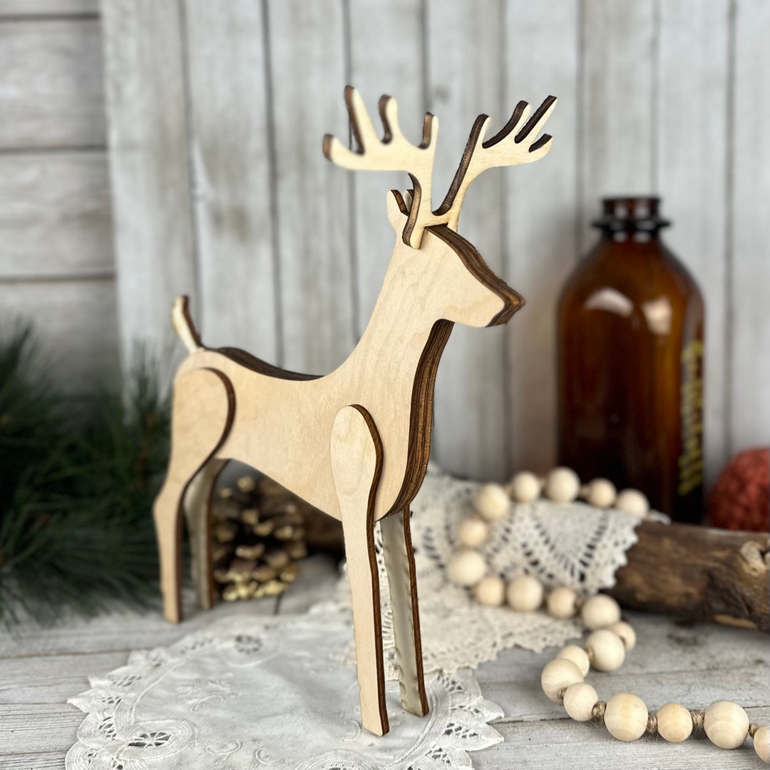 Standing Christmas Reindeer DIY Kit Unique Wood Winter Decor Unique ...
