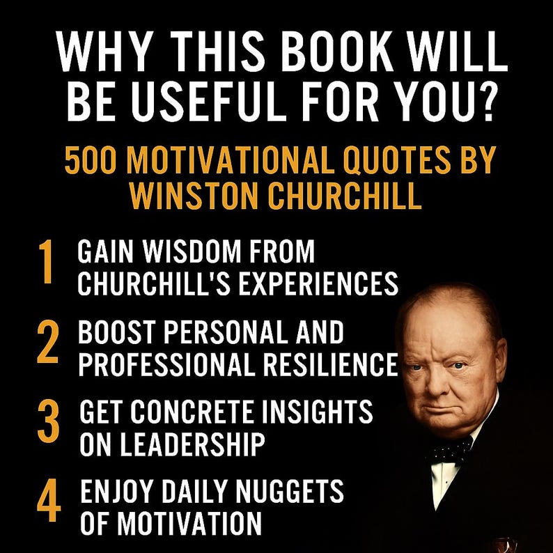 500 Winston Churchill Motivational Quotes Book | Daily Inspiration ...