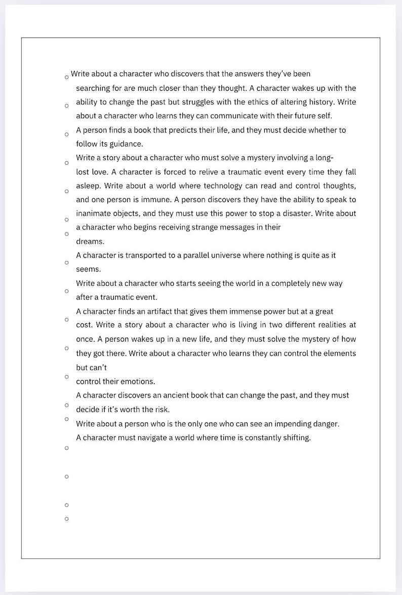 300 Creative Writing Prompts: Story Ideas & Exercises - Etsy