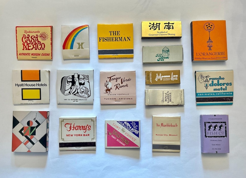 Vintage Matchbooks (1960s-1980s) Hotels/restaurants- Pick Your Quantity ...