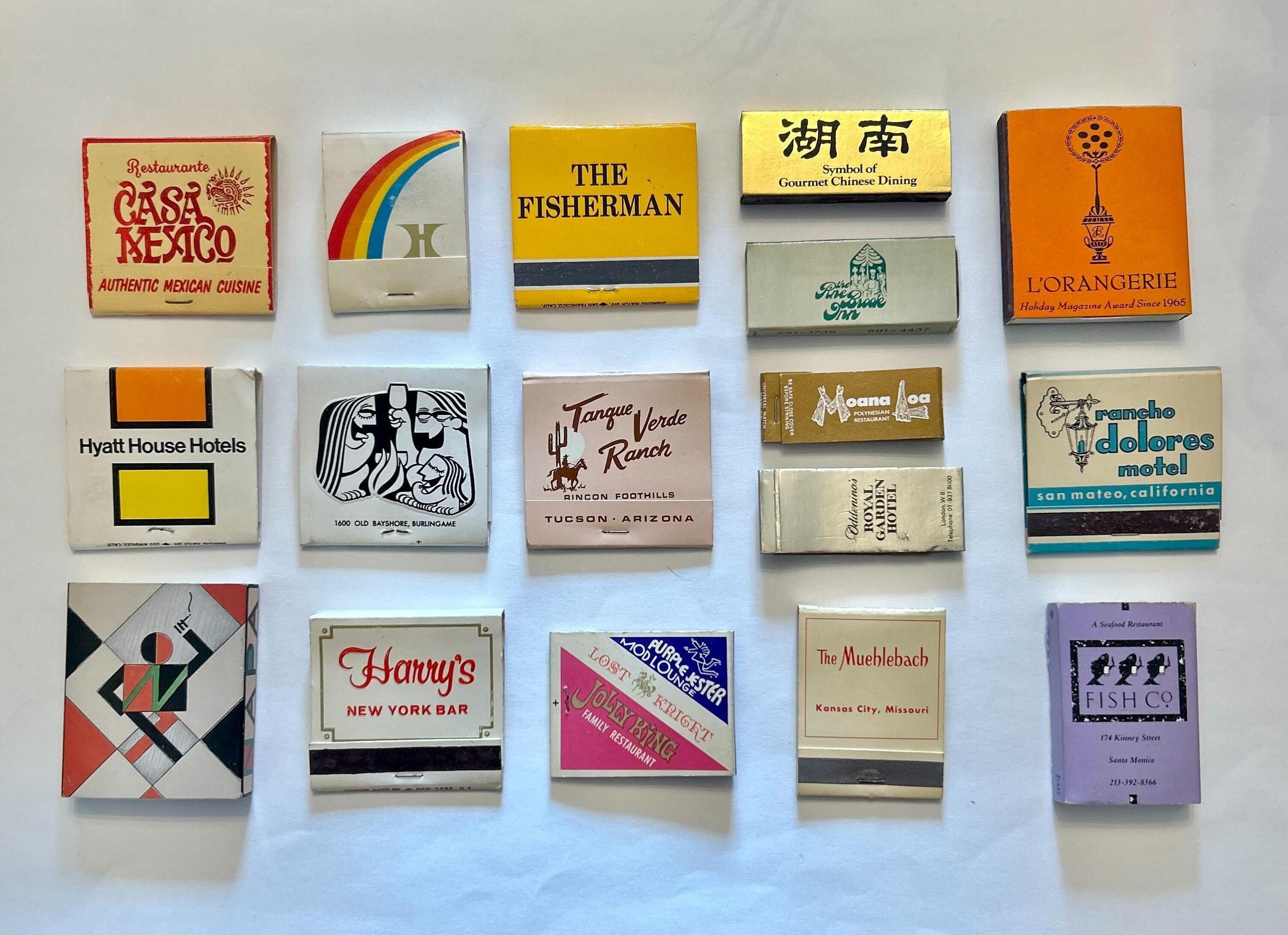 Vintage Matchbooks (1960s-1980s) Hotels/restaurants- Pick Your Quantity ...