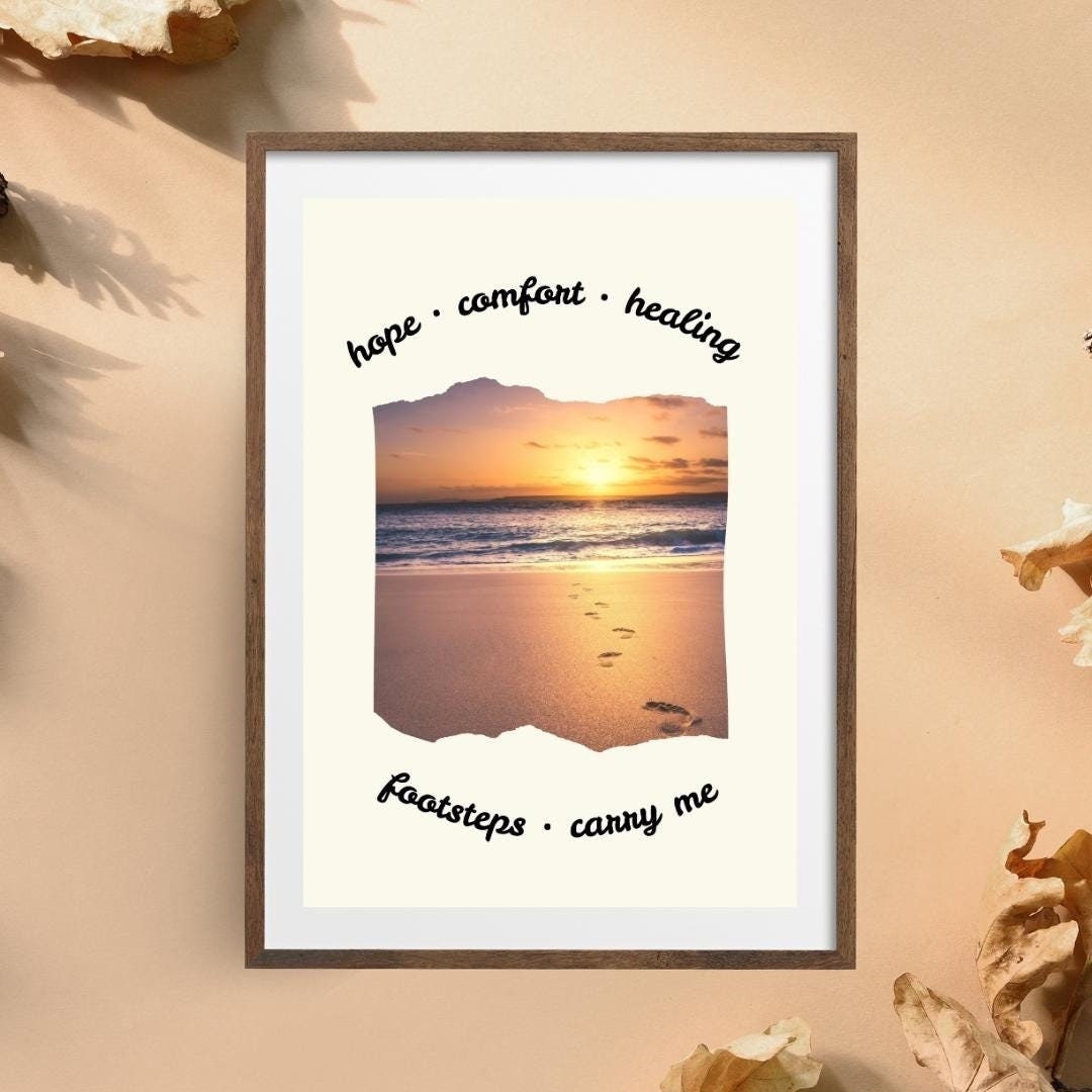 Sympathy Gift “footsteps in Sand” Hope Print. Loss Condolence and ...