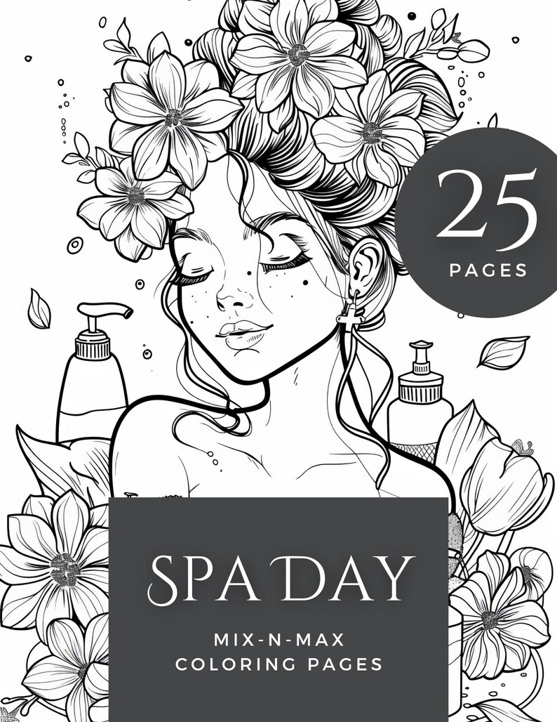 Spa Day Coloring Pages - Etsy
