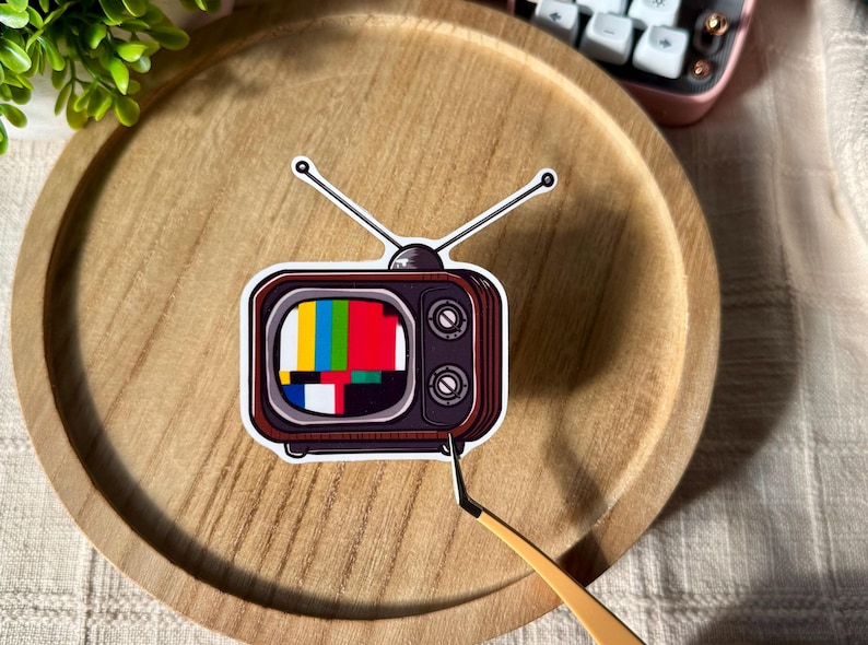Retro TV Test Pattern Sticker: Waterproof Vinyl Decal, Vintage ...
