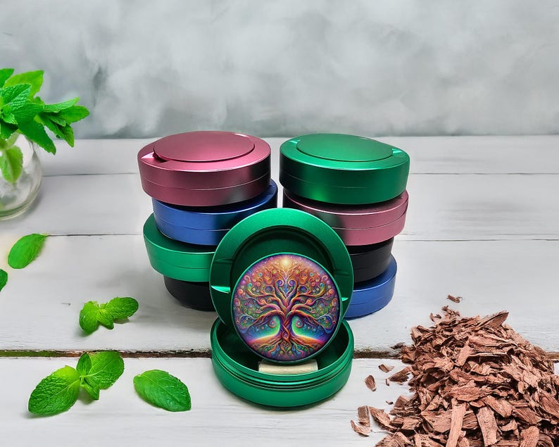 Odorless Can, Girly Psychedelic Tree of Life Aluminum Snus Can, Snus ...