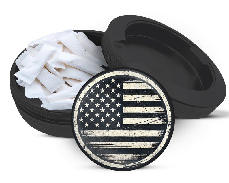 American Flag Tin, Snus Metal Can Patriotic, Holiday Gift for Him ...