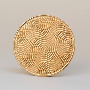 Solid Bronze Textured Round Disc, Patterned Pendant Disk, 1 5/8" 40mm ...