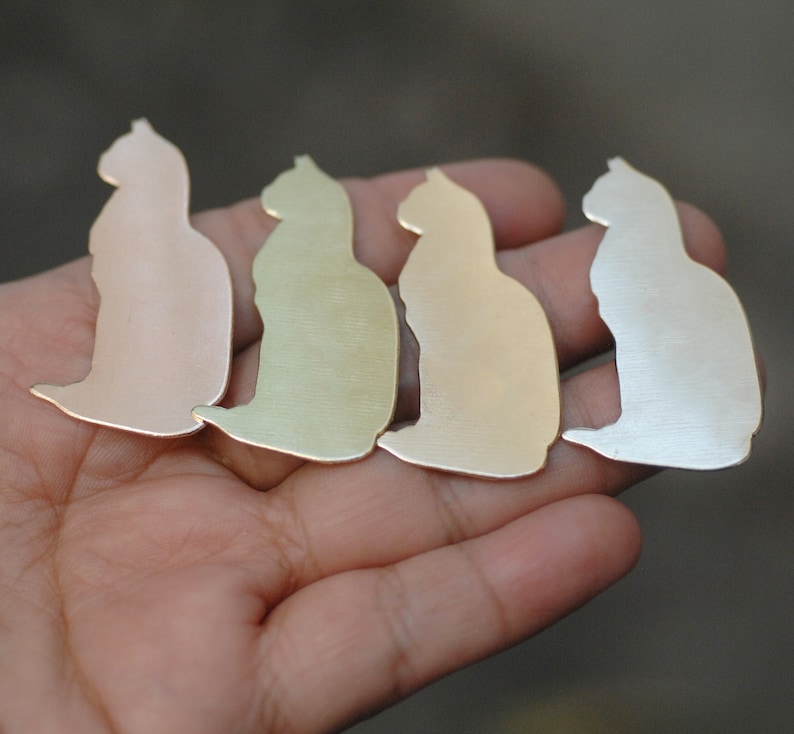 Formas de gato sentado 43mm x 24mm 24G 22G 20G Blanks for - Etsy España