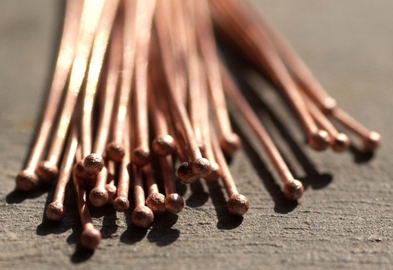 Handmade Copper Ball Headpins 18 Gauge 2 1/4 Inch Long - Etsy