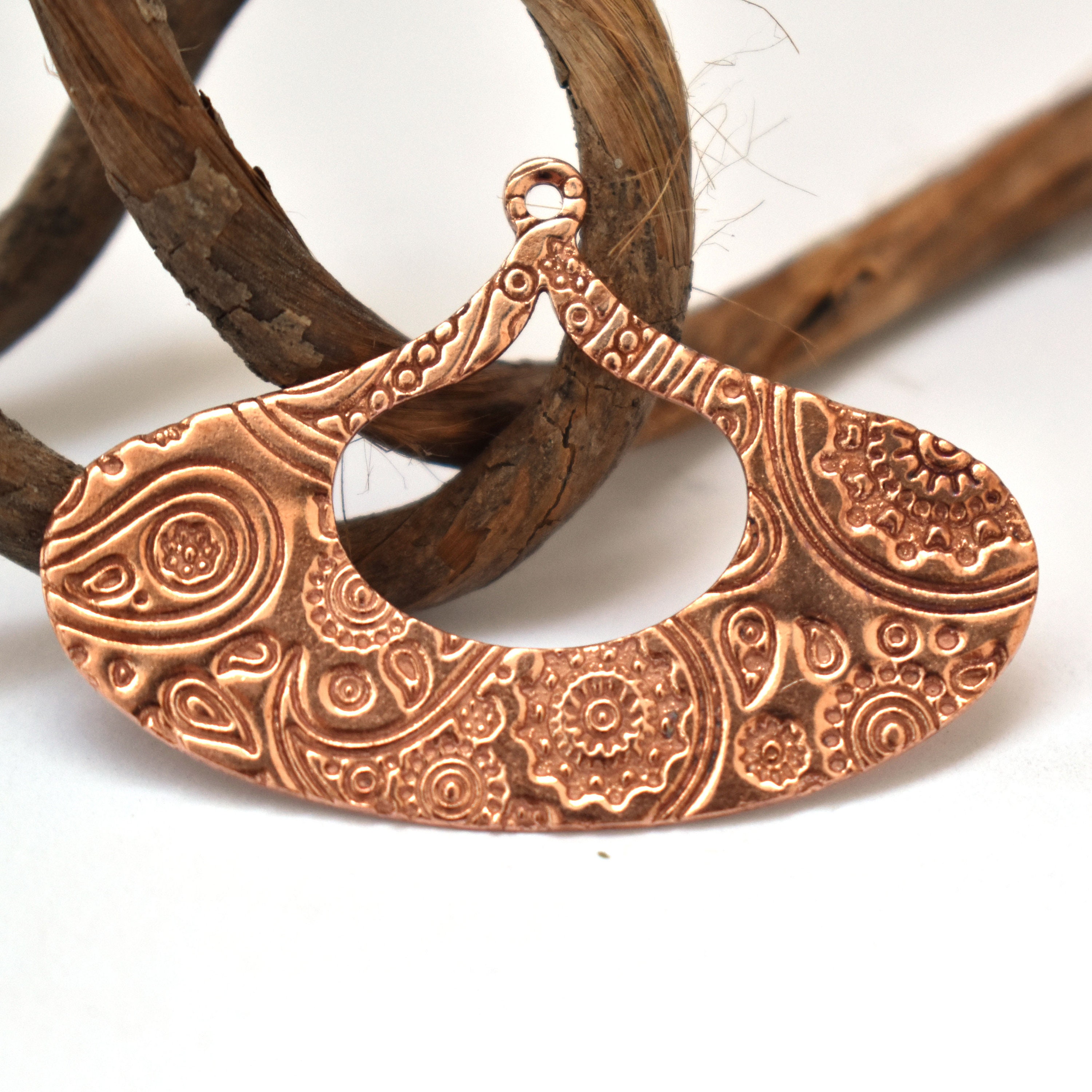 Solid Copper Shapes Paisley Wide Teardrop Hoops Metal Blanks | Etsy