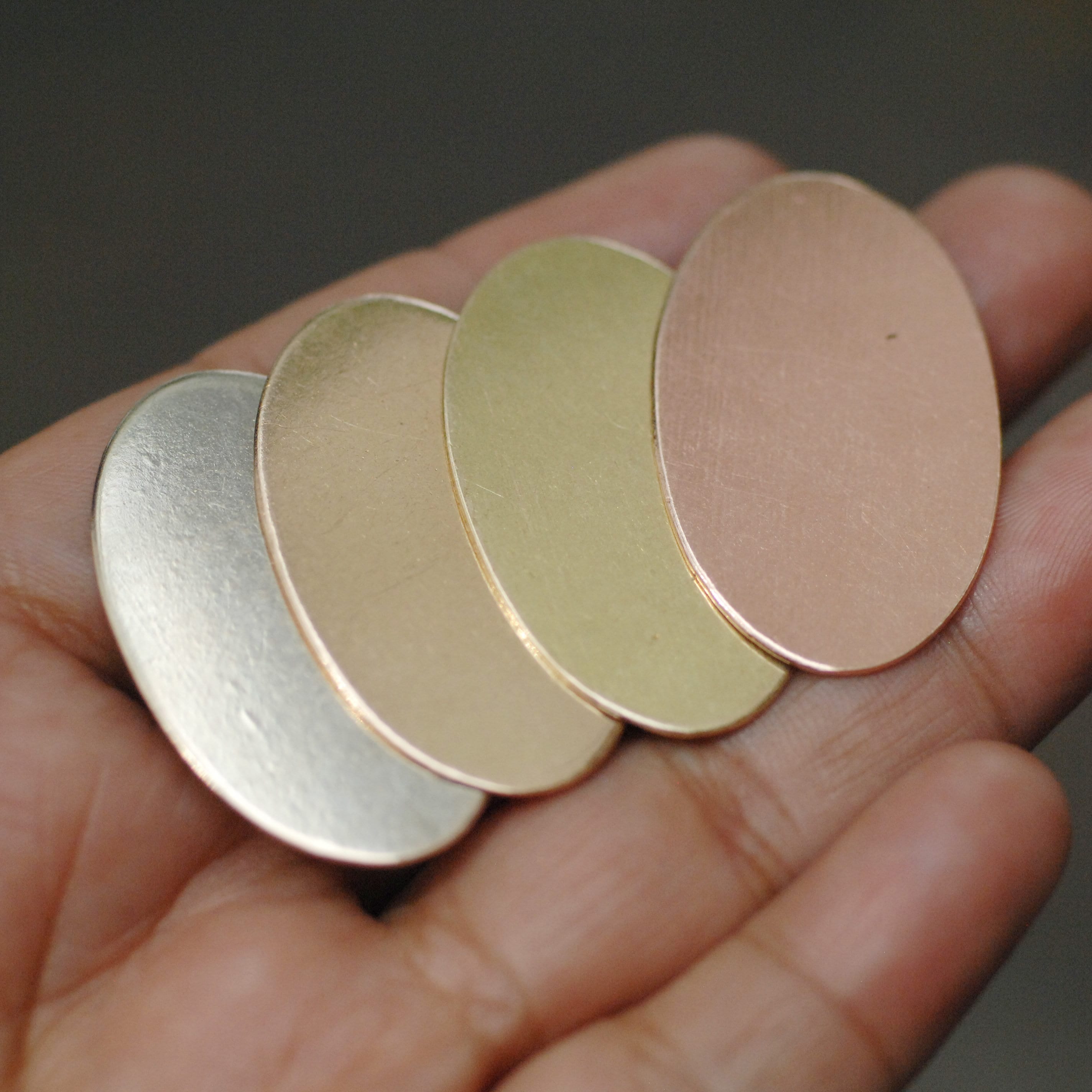 Metal blanks Oval shapes 35mm x 22mm for hand stamping 26g 24g | Etsy