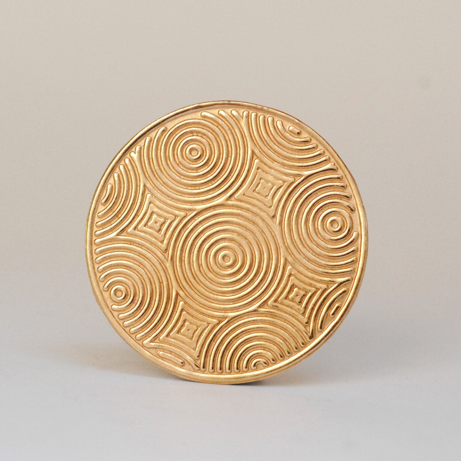 Solid Bronze Textured Round Disc, Patterned Pendant Disk, 1 5/8" 40mm ...