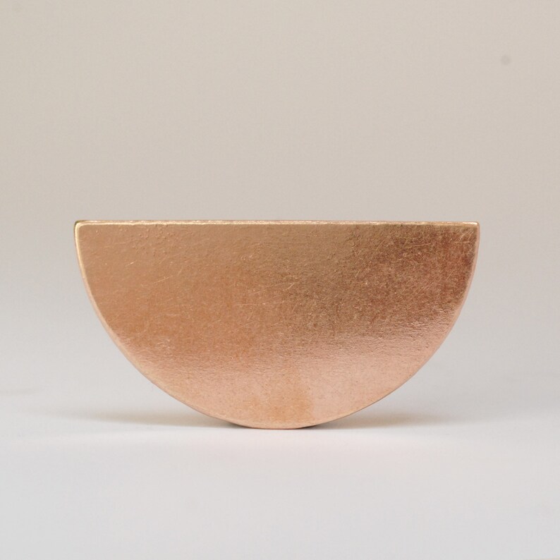 Solid Copper Half Disc Moon Shapes 35mm X 18mm for Enameling | Etsy