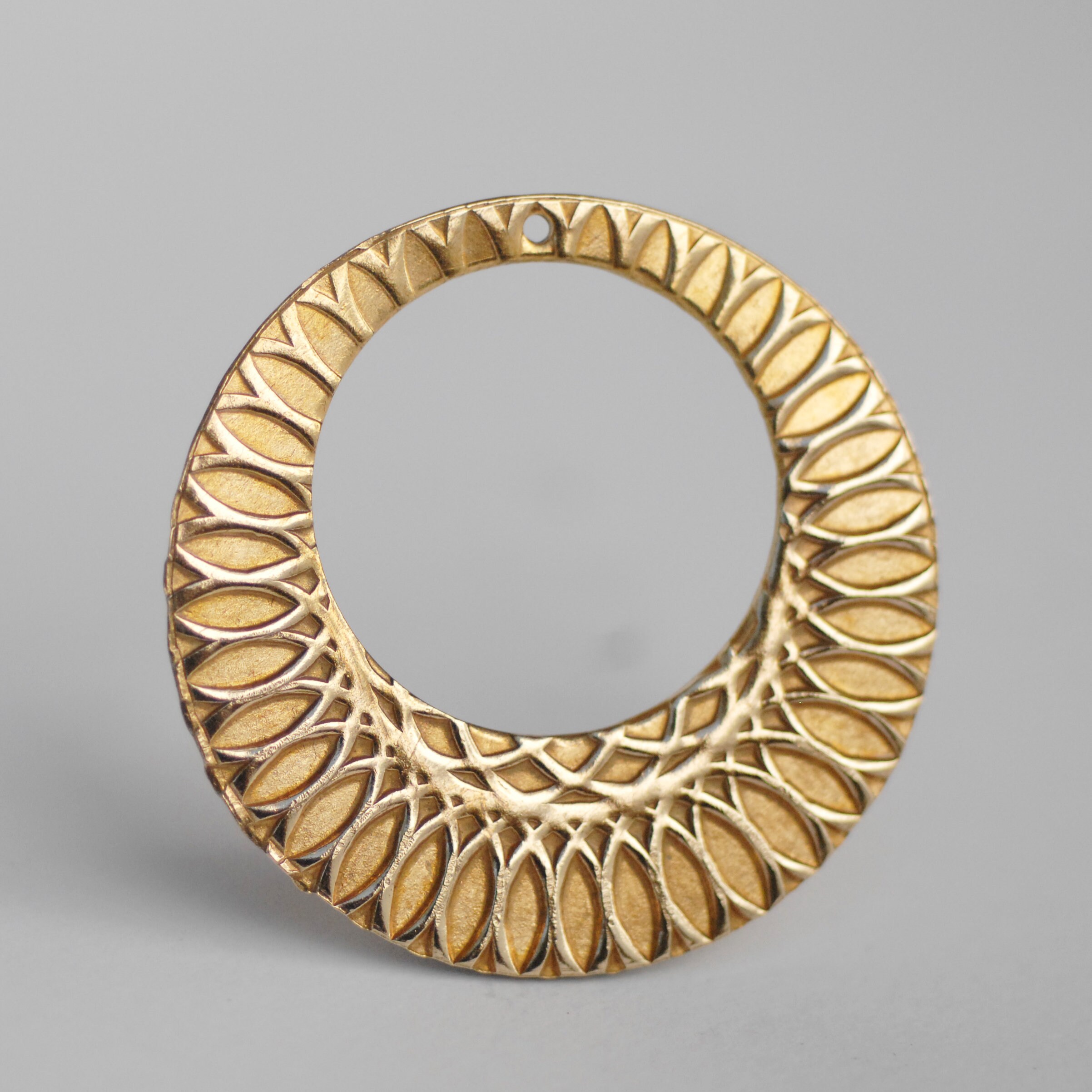 Circle of Life Pattern Hoops 40mm for Earrings or Pendants Copper ...