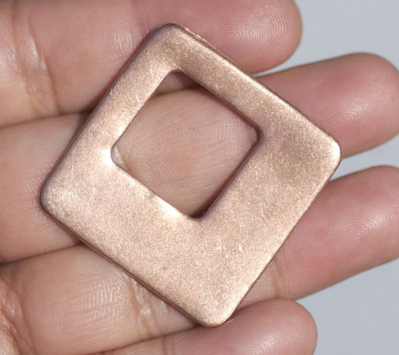 Copper 32mm Square on Square for Enameling Stamping Texturing Jewelry ...