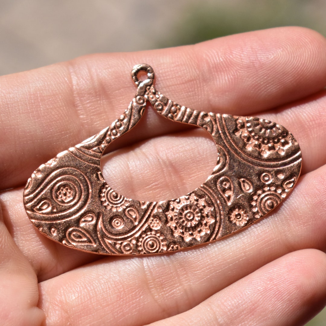 Solid Copper Shapes Paisley Wide Teardrop Hoops - Metal Blanks - 26g ...