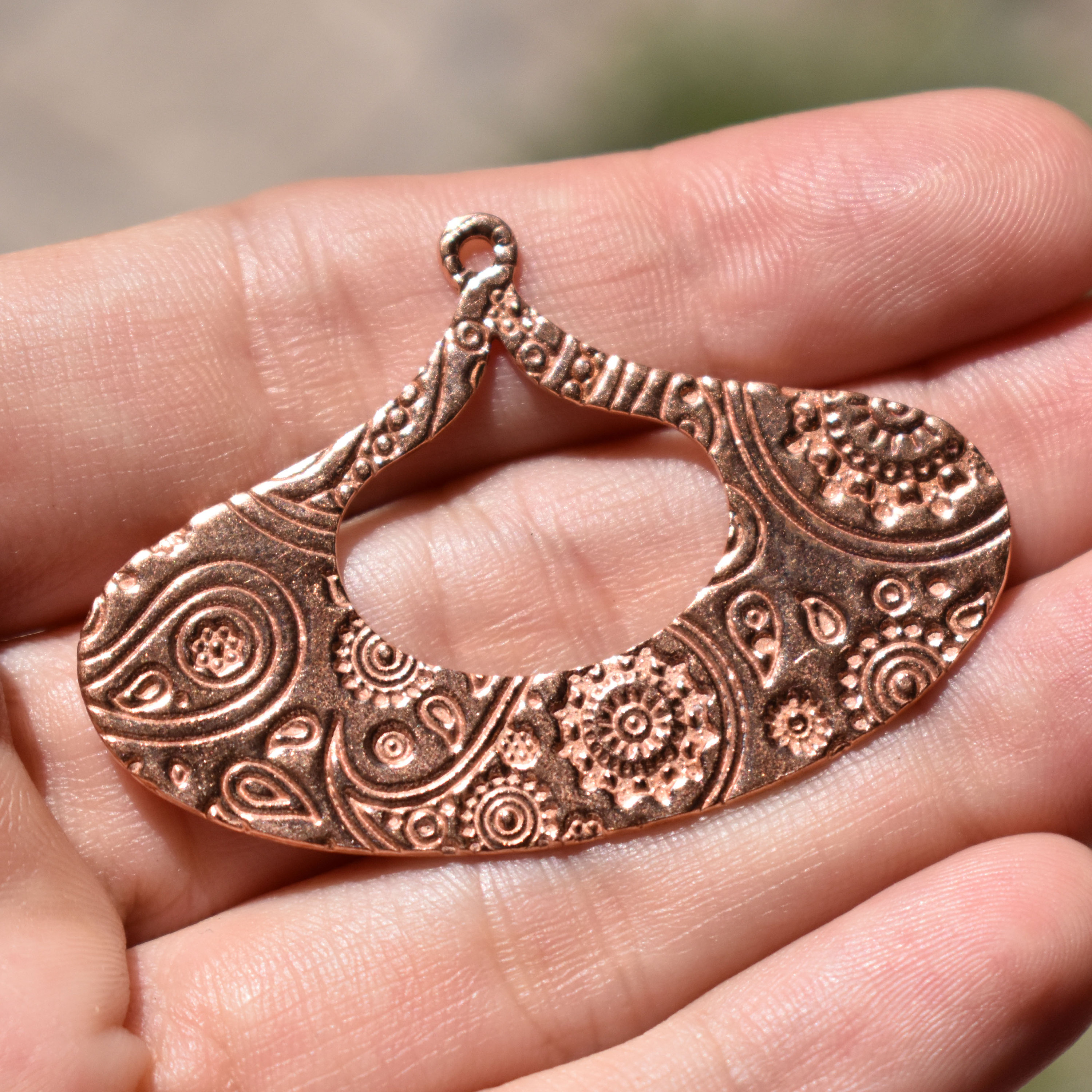 Solid Copper Shapes Paisley Wide Teardrop Hoops Metal Blanks | Etsy