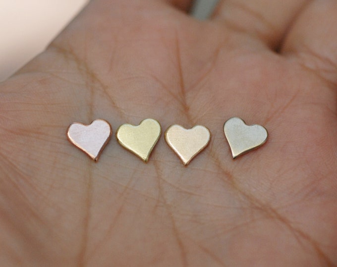 Copper Lopsided Heart Shape Blank Valentine's Day Hearts 27mm X 30mm ...