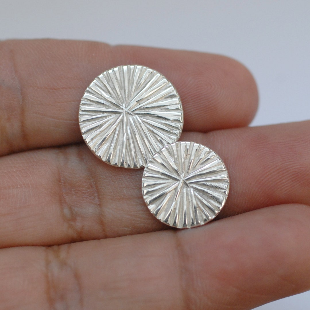 Textured Circle Radiating Sun Pattern Blank 15mm 24g 22g 20g Sterling ...