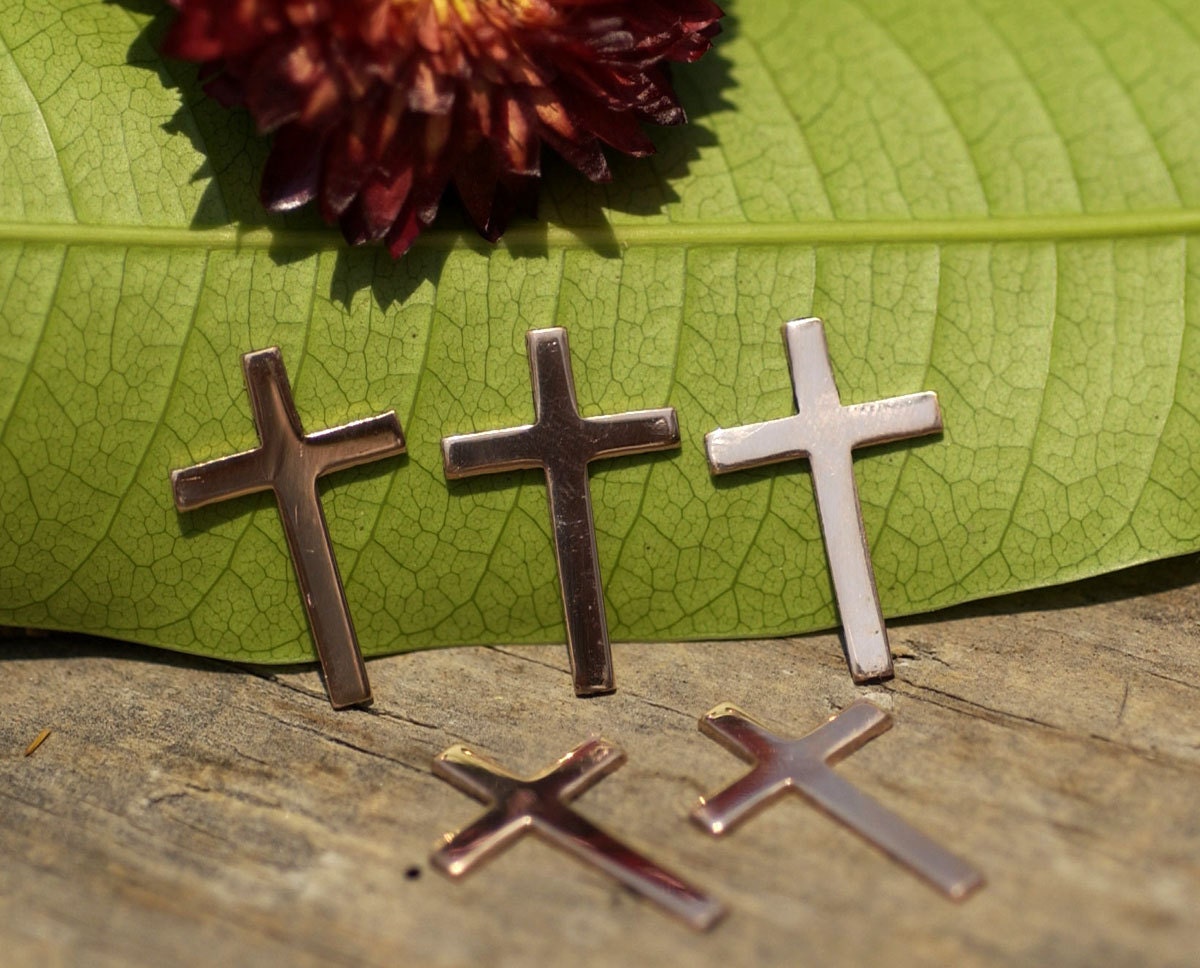 Small Metal Cross Blanks: Copper, Brass, Bronze, Nickel Silver (6 Pc ...