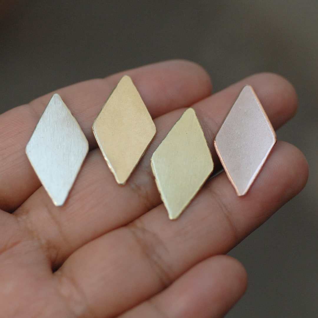 Diamond Shaped Metal Blanks 27mm X 14mm 24G 22g 20g Copper, Brass ...