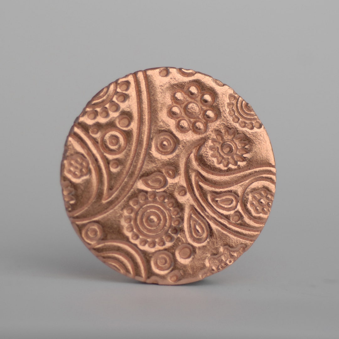 Paisley Copper Shapes Round Disc 25mm 26G 24G 22G Enameling Soldering ...