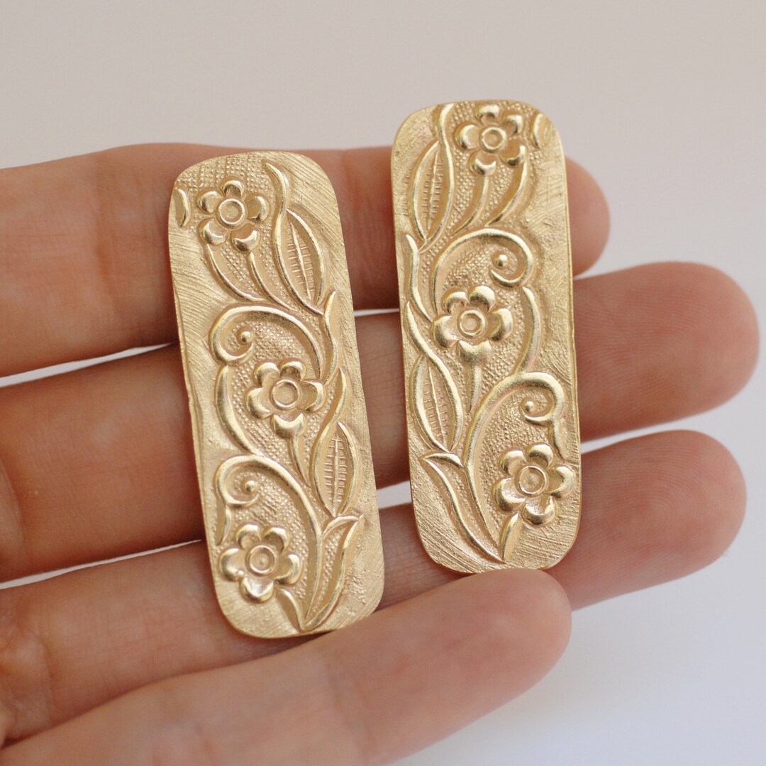 Rounded Rectangle Freeform Organic Shapes W/ Floral Texture Metal ...