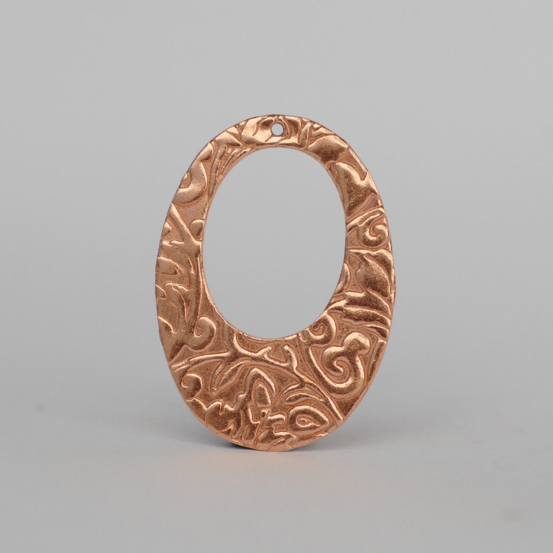 Copper Shapes Teardrop Hoops 22g Lotus Texture for Enameling DIY ...